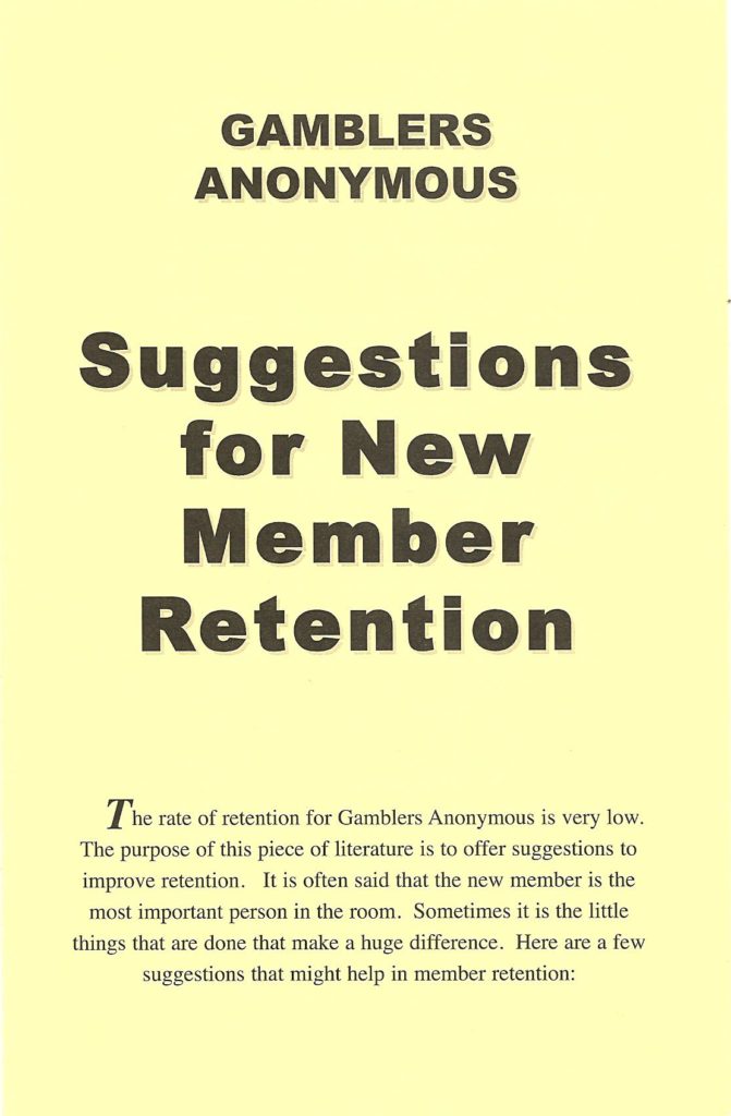 Gamblers Anonymous Suggestions for New Member Retention - Gamblers ...