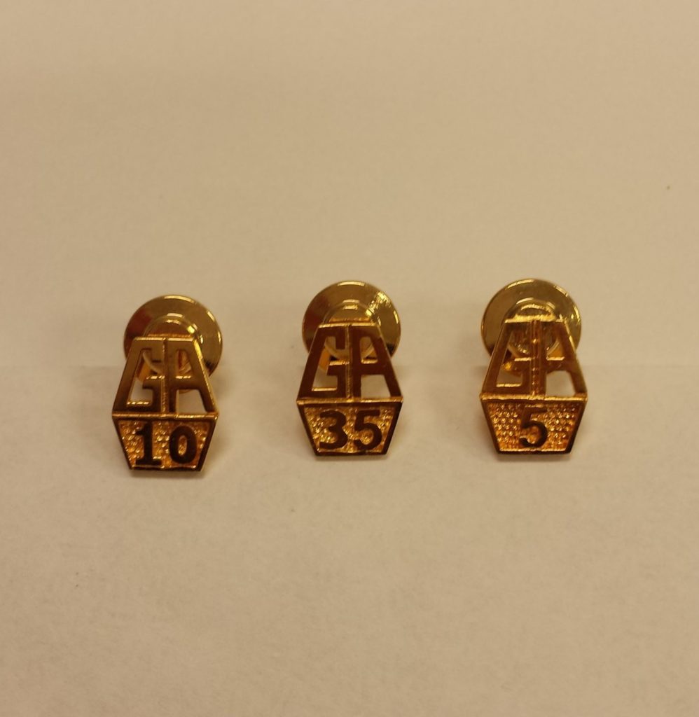 G.A. Gold Plated Bar Pins - Gamblers Anonymous