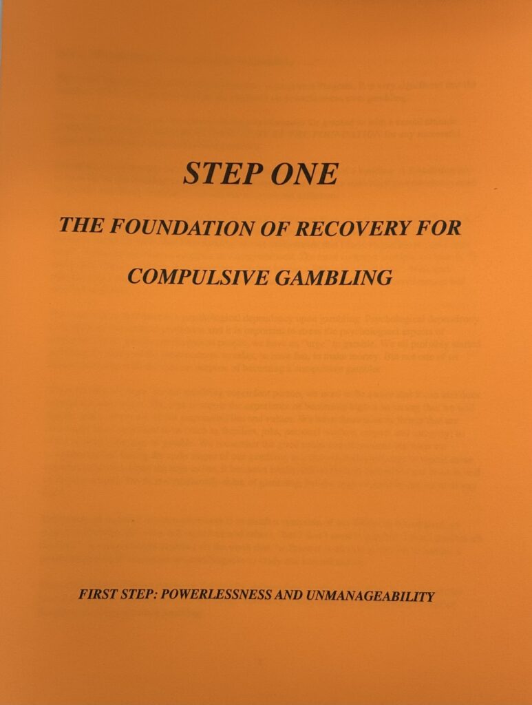 Step One Recovery Workbook - Gamblers Anonymous